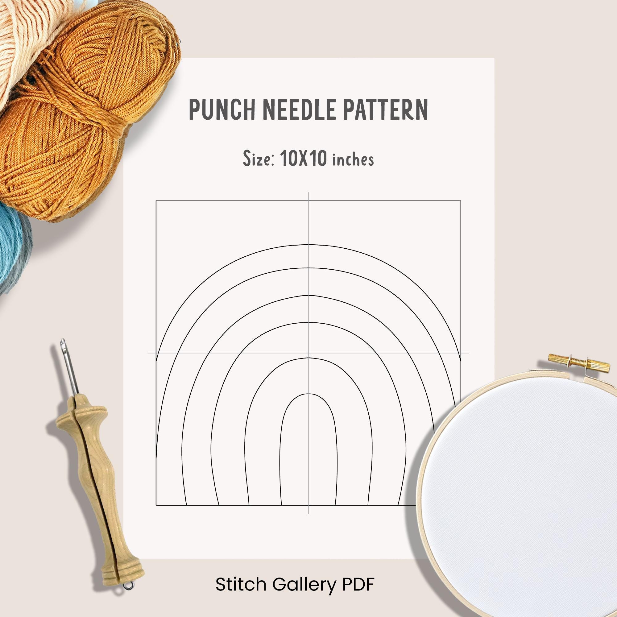 Rainbow Punch Needle Pillow: Boho Tufted Cushion, New Home Decor (PDF ...