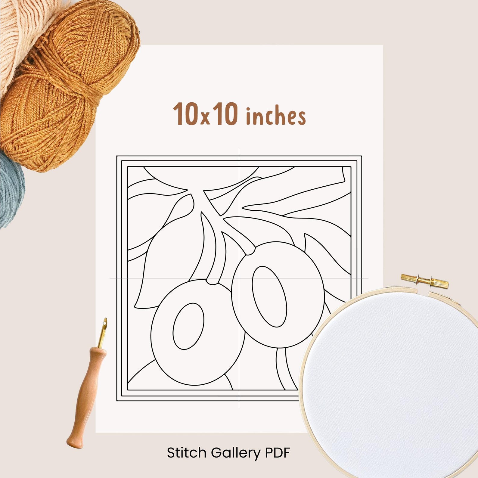Lemon Punch Needle Pattern: DIY Kitchen Decor, Beginner Craft (PDF ...