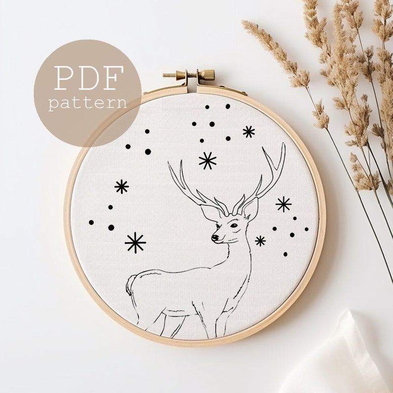 Deer Embroidery - Etsy