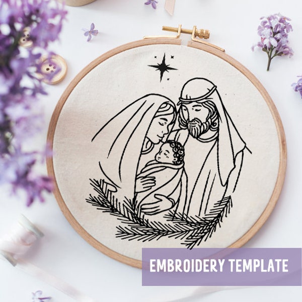 Nativity Scene Embroidery Pattern - Etsy