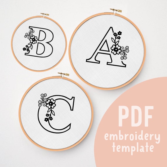 New Alphabet Hand Embroidery Pattern Modern Embroidery - Etsy