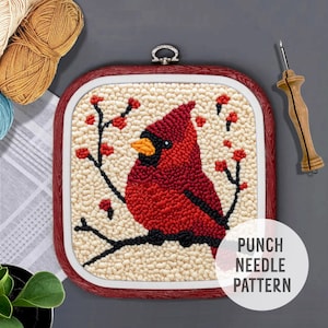 Cardinal Bird Pattern, Red Cardinal Hand Stitch Gift for Bird Lovers ...