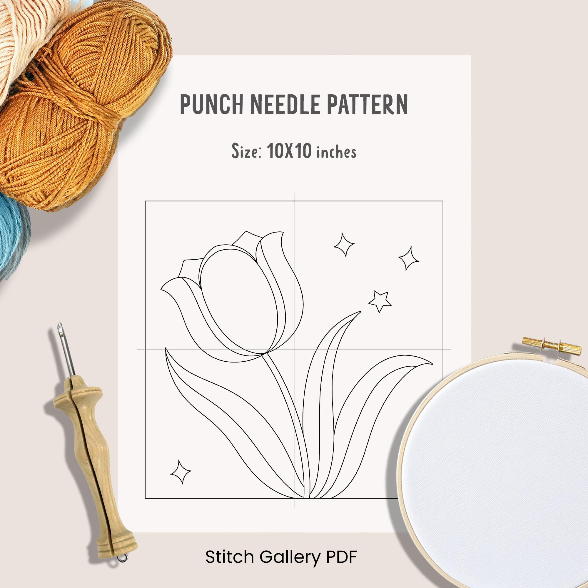Floral Punch Needle Pattern Set: DIY Spring Embroidery, Textured Art ...