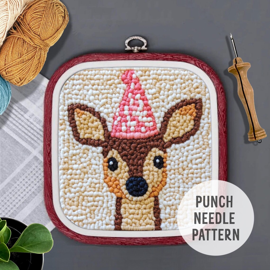 Party Deer Punch Needle Pattern: DIY Nursery Decor (PDF Download) - Etsy