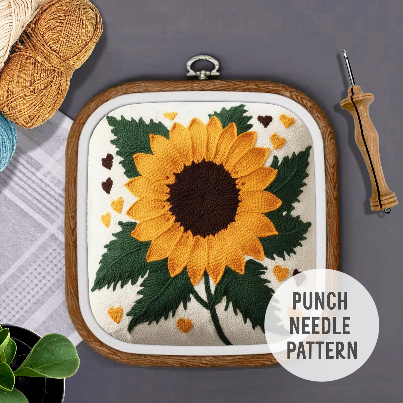 Floral Punch Needle Pattern Set: DIY Spring Embroidery, Textured Art ...