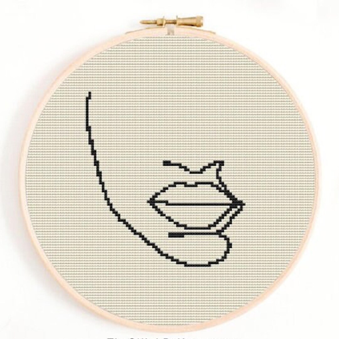 Face Shape Counted Cross Stitch,faces Embroidery Pattern,face Cross ...