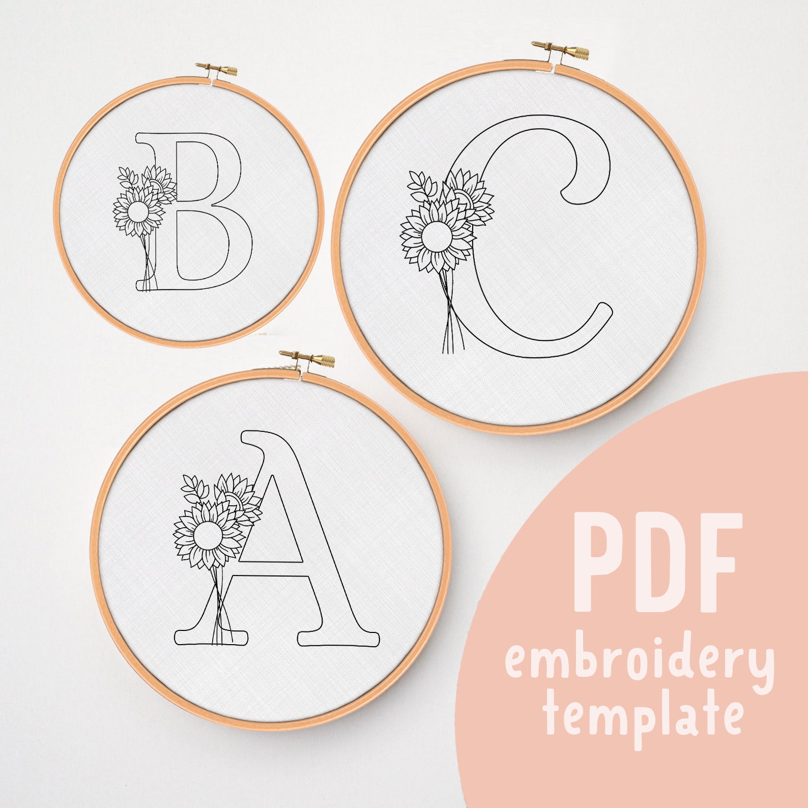 Letter Embroidery Pattern for Beginner Hand Embroidery - Etsy
