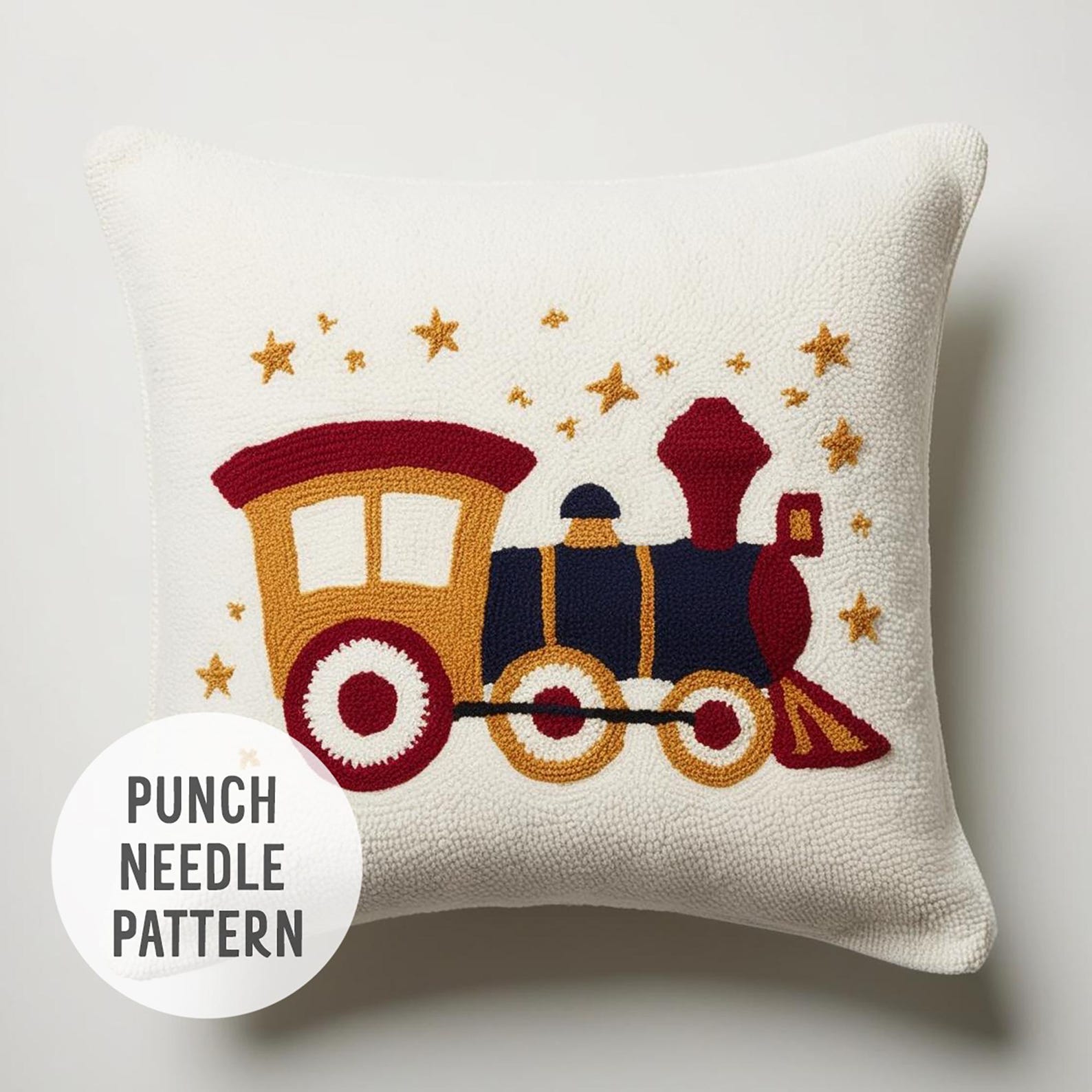 Circus Train Pillow Cover: Punch Needle Pattern, Kids Room Decor (PDF ...