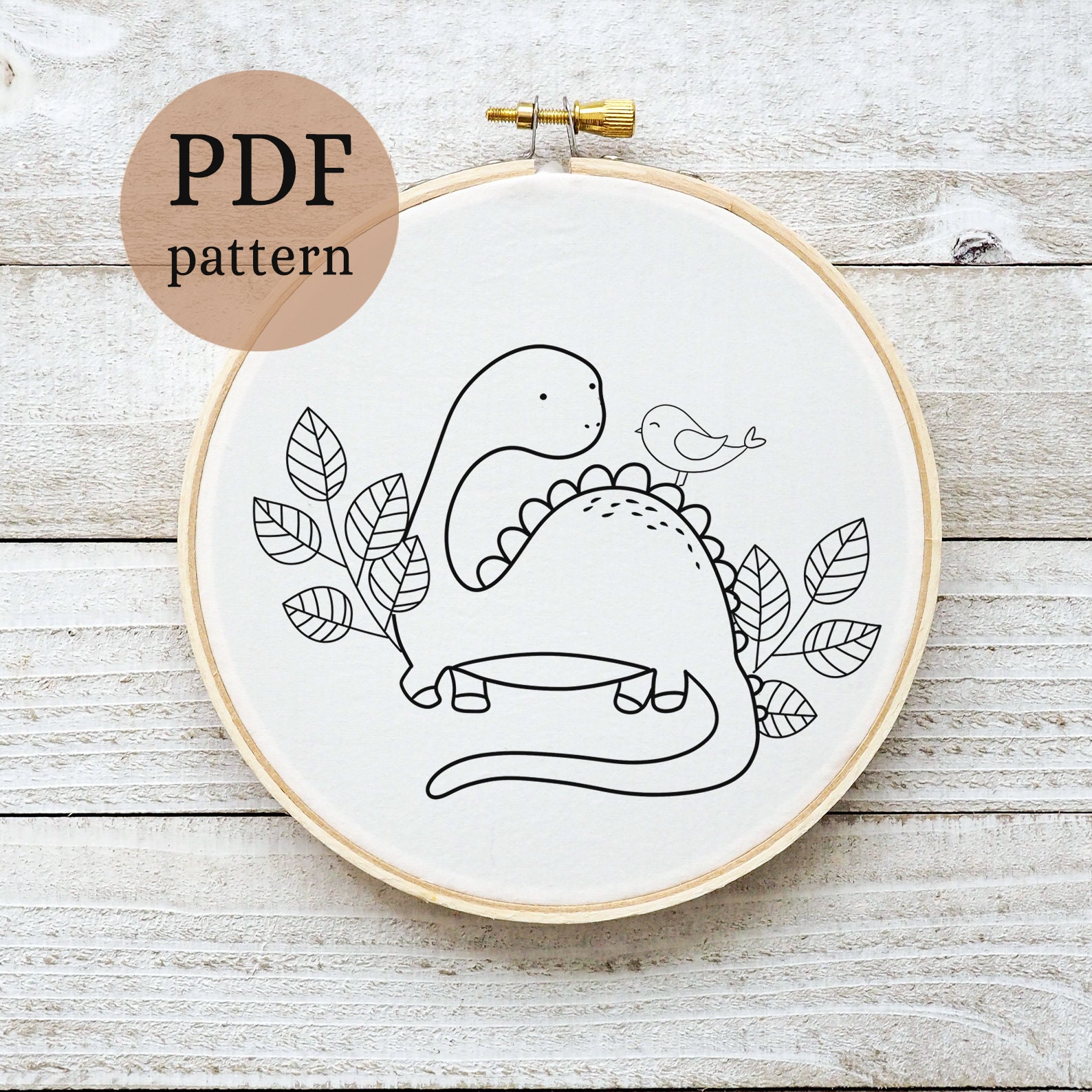 Dinosaurs Hand Embroidery Patterns Bird and Dino Hand - Etsy