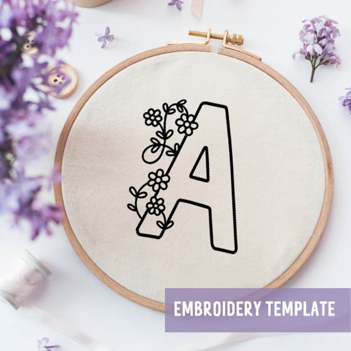 Floral Letter Bouquet of Flowers Hand Embroidery Letter - Etsy