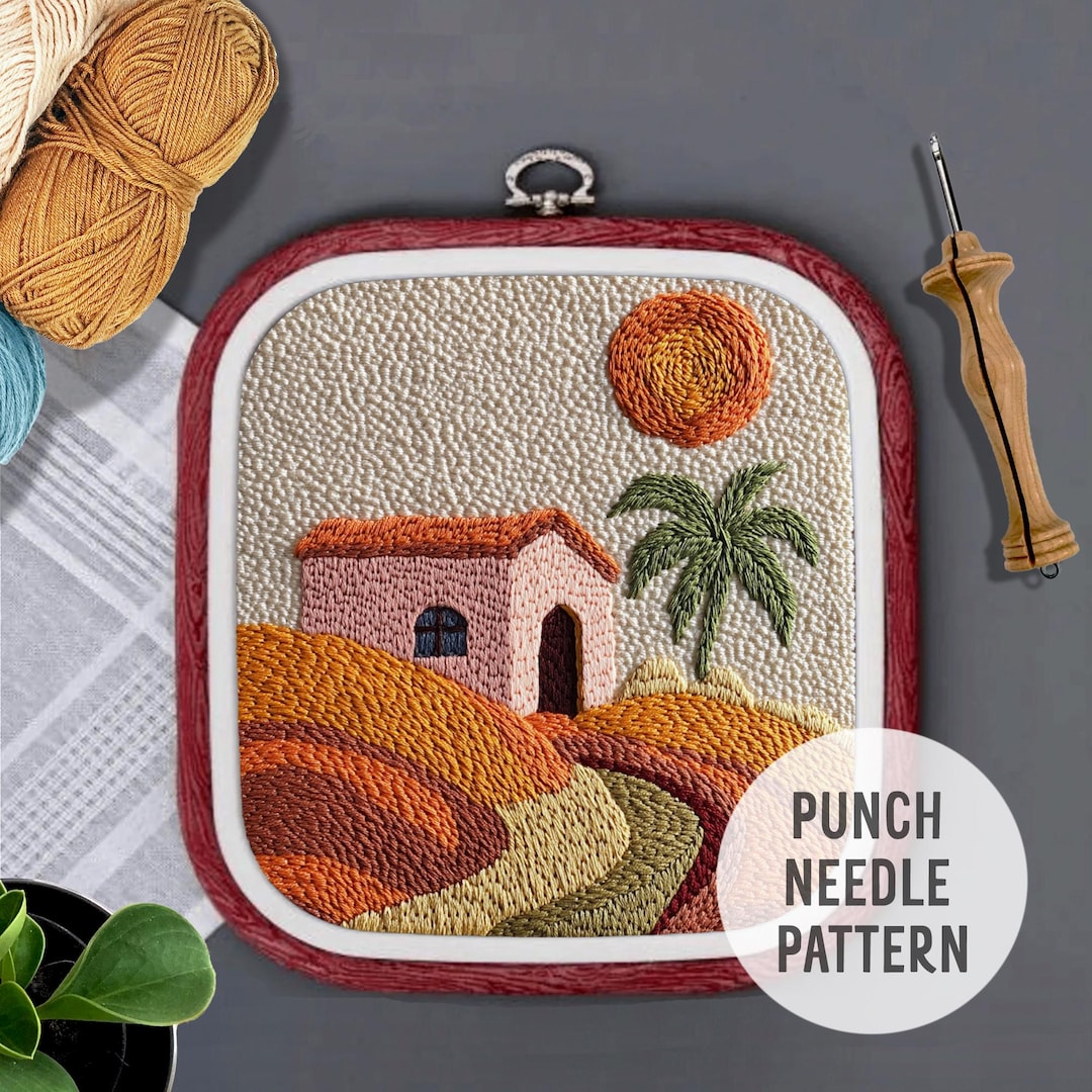 Calm Scene Punch Needle Pattern - Punch Needle PDF Pattern for ...