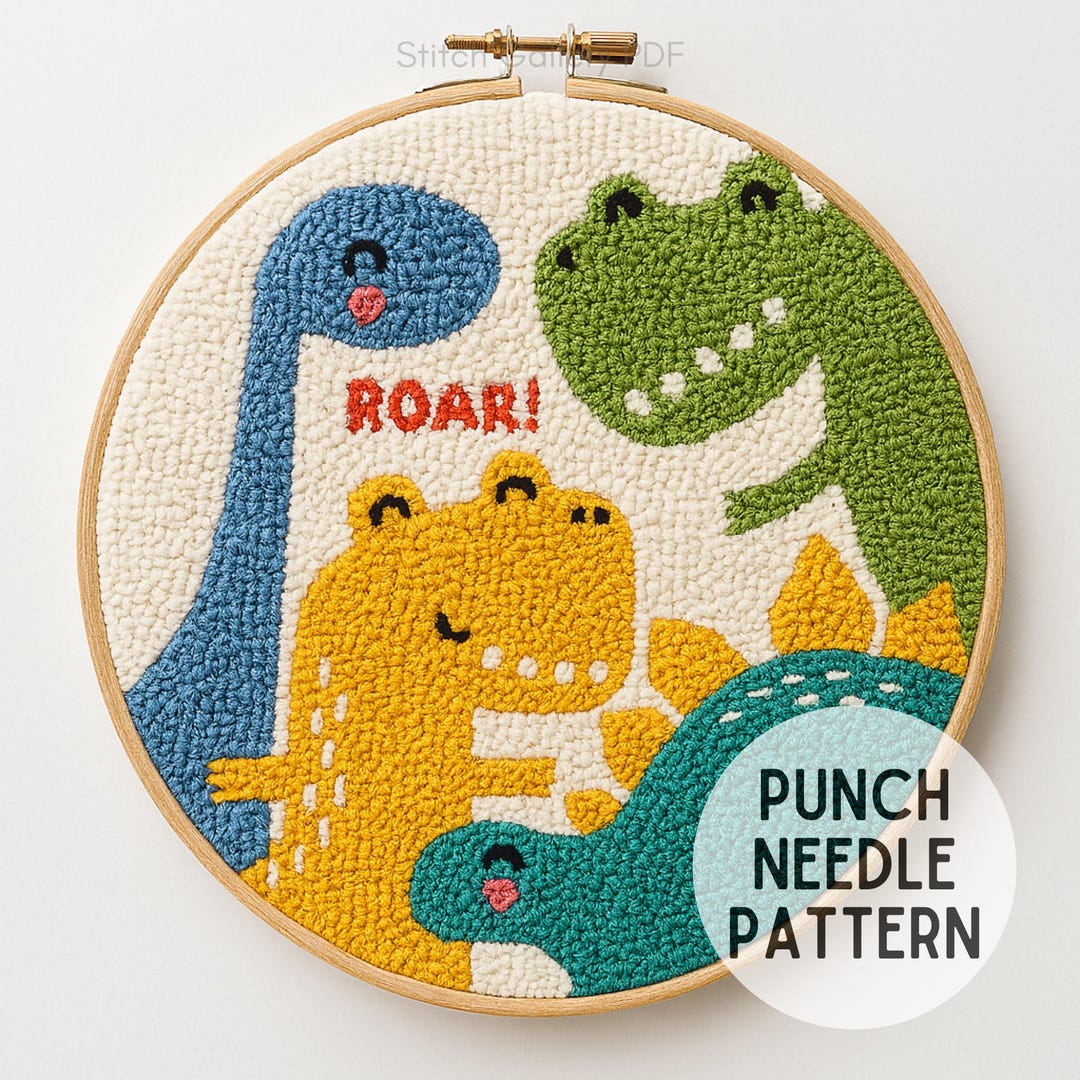 Dinosaur Friends Punch Needle Pattern, Kids Room Decor (PDF) - Etsy Canada