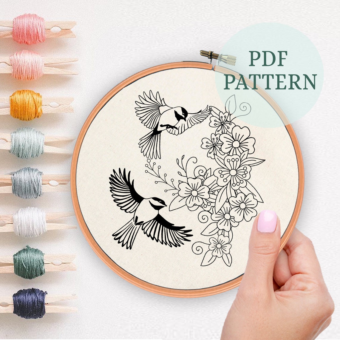 Bird Embroidery Pattern Hand Embroidery Pattern in PDF Robin - Etsy