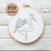PDF Pattern, Floral Flamingo, Hand Embroidery Pattern, Embroidery ...