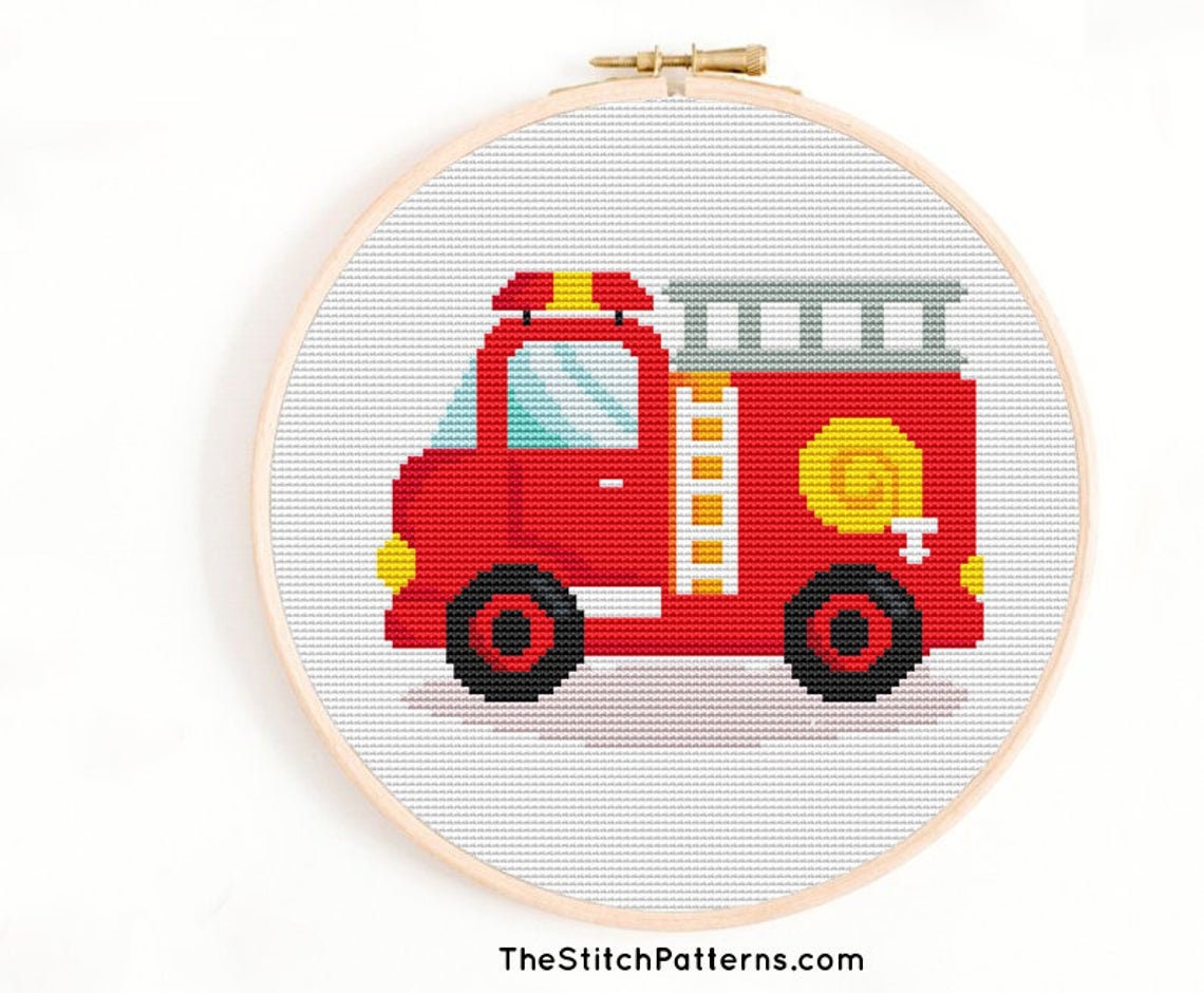 Construction Vehicle Cross Stitch Pattern Set: Truck, Tractor (PDF ...