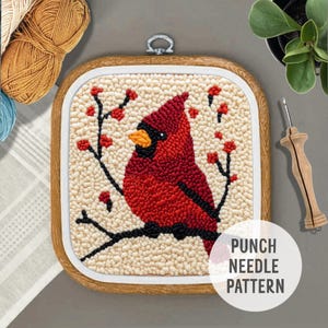 Cardinal Bird Pattern, Red Cardinal Hand Stitch Gift for Bird Lovers ...