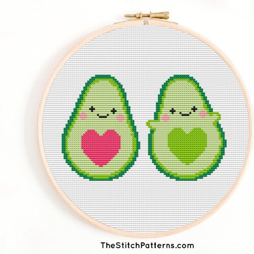 Avocado Pattern Pdf Love Cross Stitch Pattern Avocado Wall - Etsy