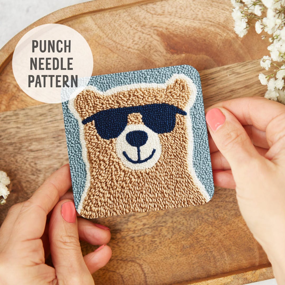 Elegant Bear Punch Needle, Easy Punch Needle PDF Pattern for Beginners ...
