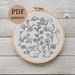 Bunnies Embroidery Pattern, Rabbit Plants Embroidery, Cute Bunnies ...