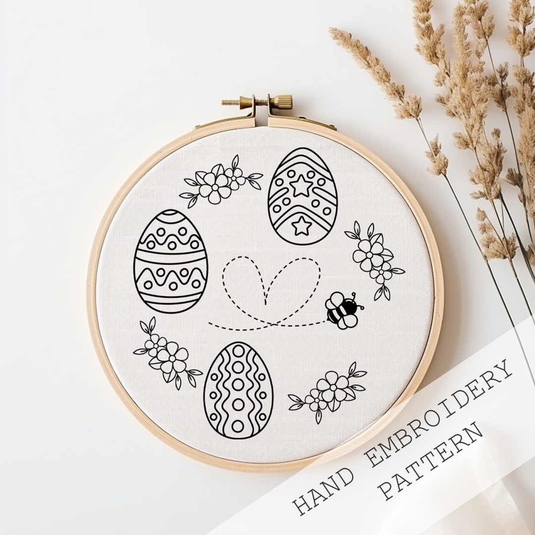 Happy Easter Embroidery, Easter Egg Pattern, Spring Craft PDF, Easter ...