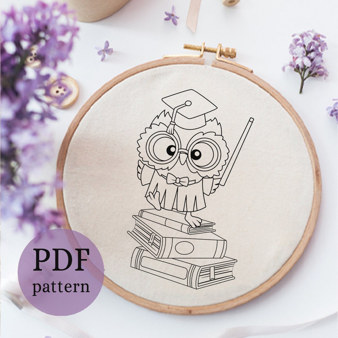 Pdf Pattern Graduation Hoop,owl Learning, Graduation Gift, Owl ...