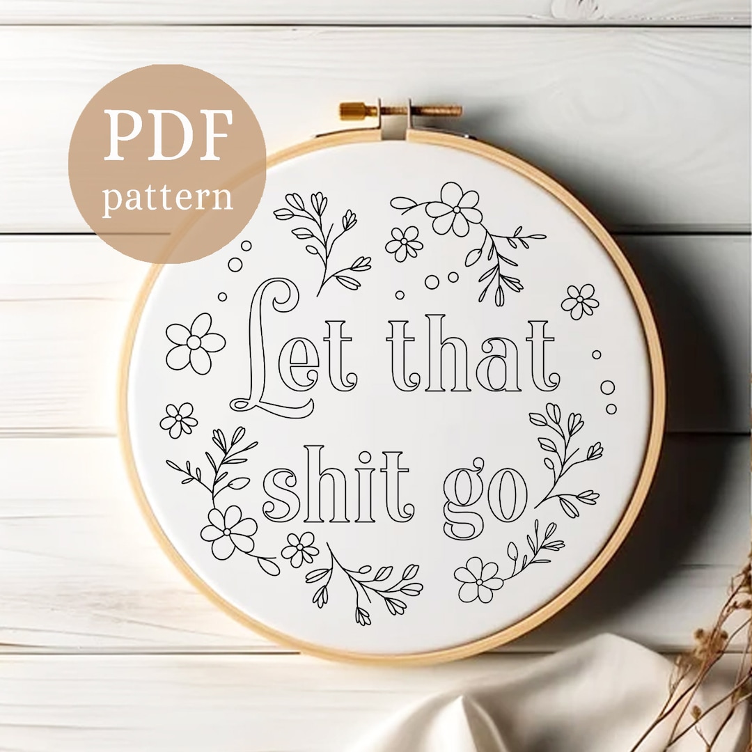 Floral Funny Embroidery Pattern: Sarcastic Design (PDF Download) - Etsy