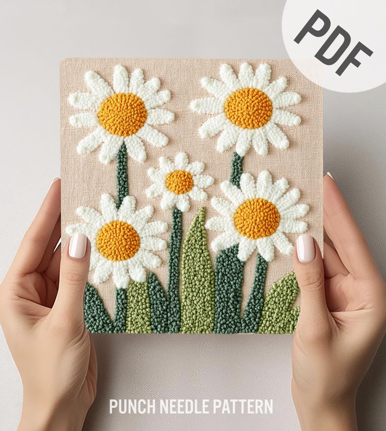 Floral Punch Needle Pattern: Daisy Bouquet (PDF Pattern) - Etsy