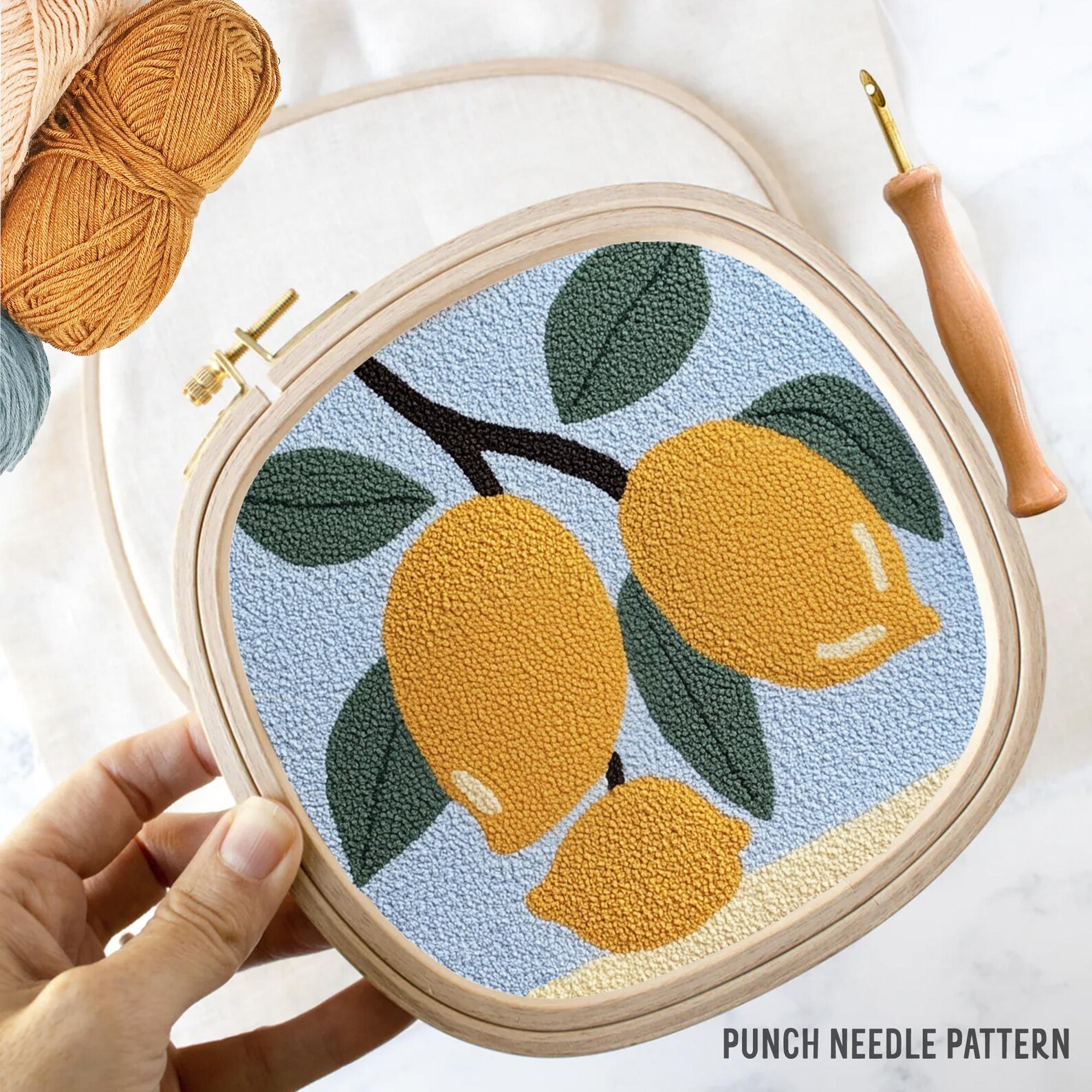Lemon Punch Needle Pattern: Fruit DIY Home Decor (PDF Pattern) - Etsy