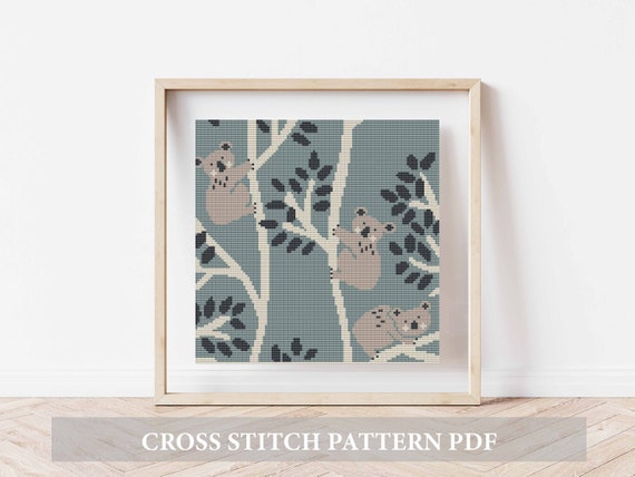 Koala cross stitch pattern PDF Koala embroidery PDF digital | Etsy
