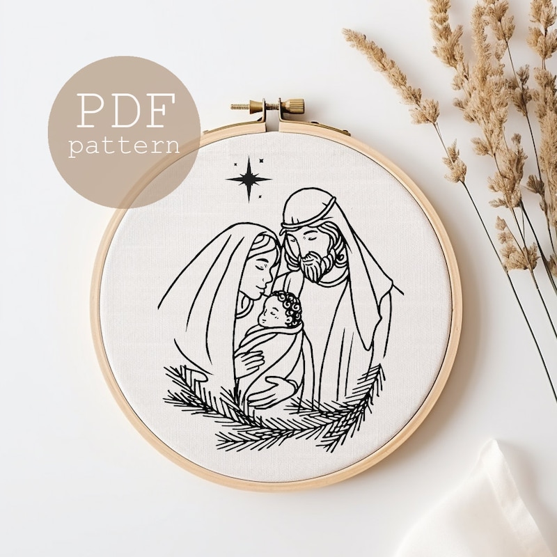Nativity Embroidery - Etsy