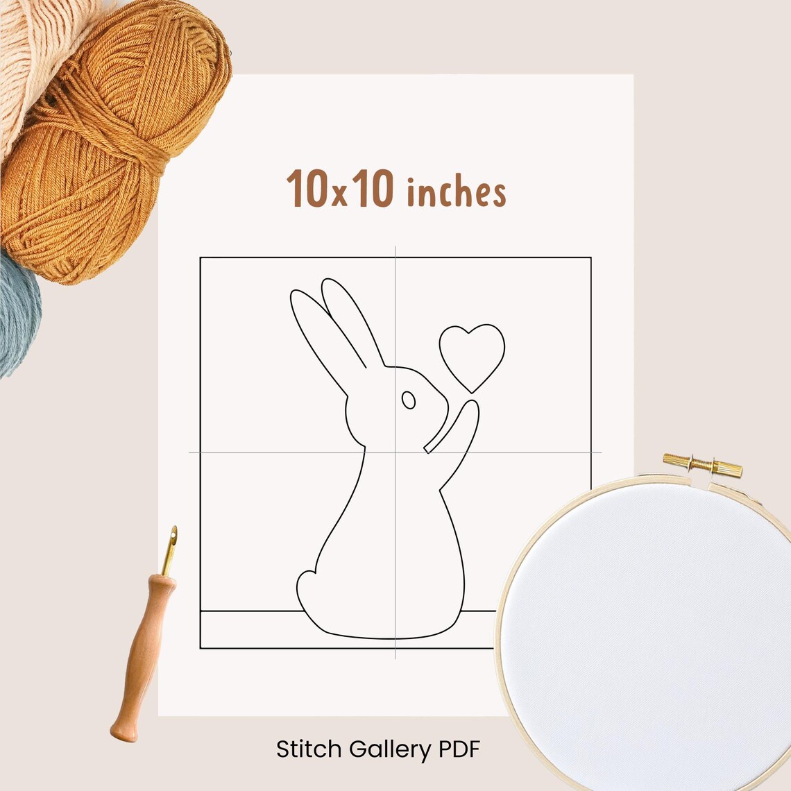 Baby Bunny Punch Needle Pattern: Modern Animal Art (PDF Pattern) - Etsy