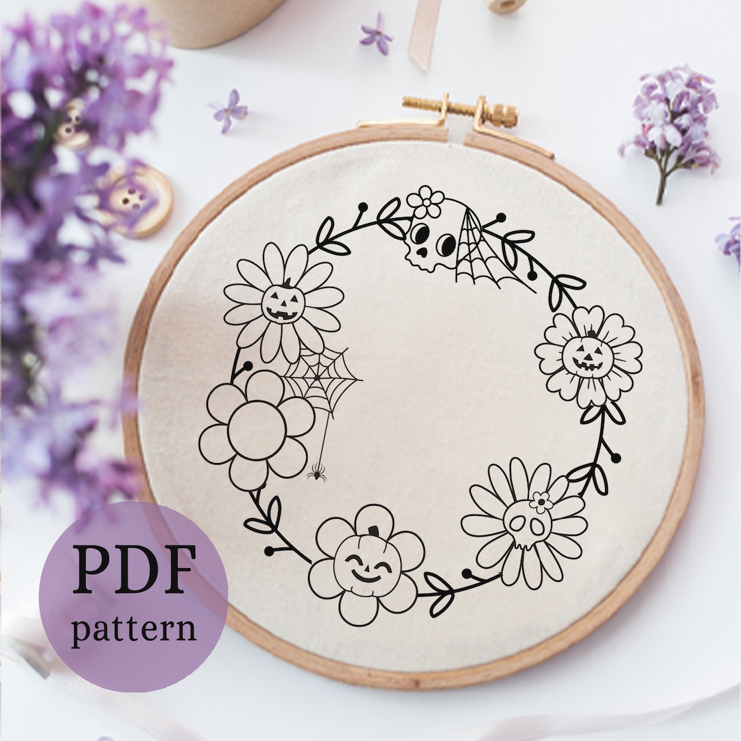 Spider's Web Embroidery Pattern Autumn Embroidery PDF - Etsy