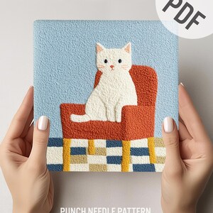 Cat Punch Needle Pattern: DIY Home Decor (PDF Template) - Etsy
