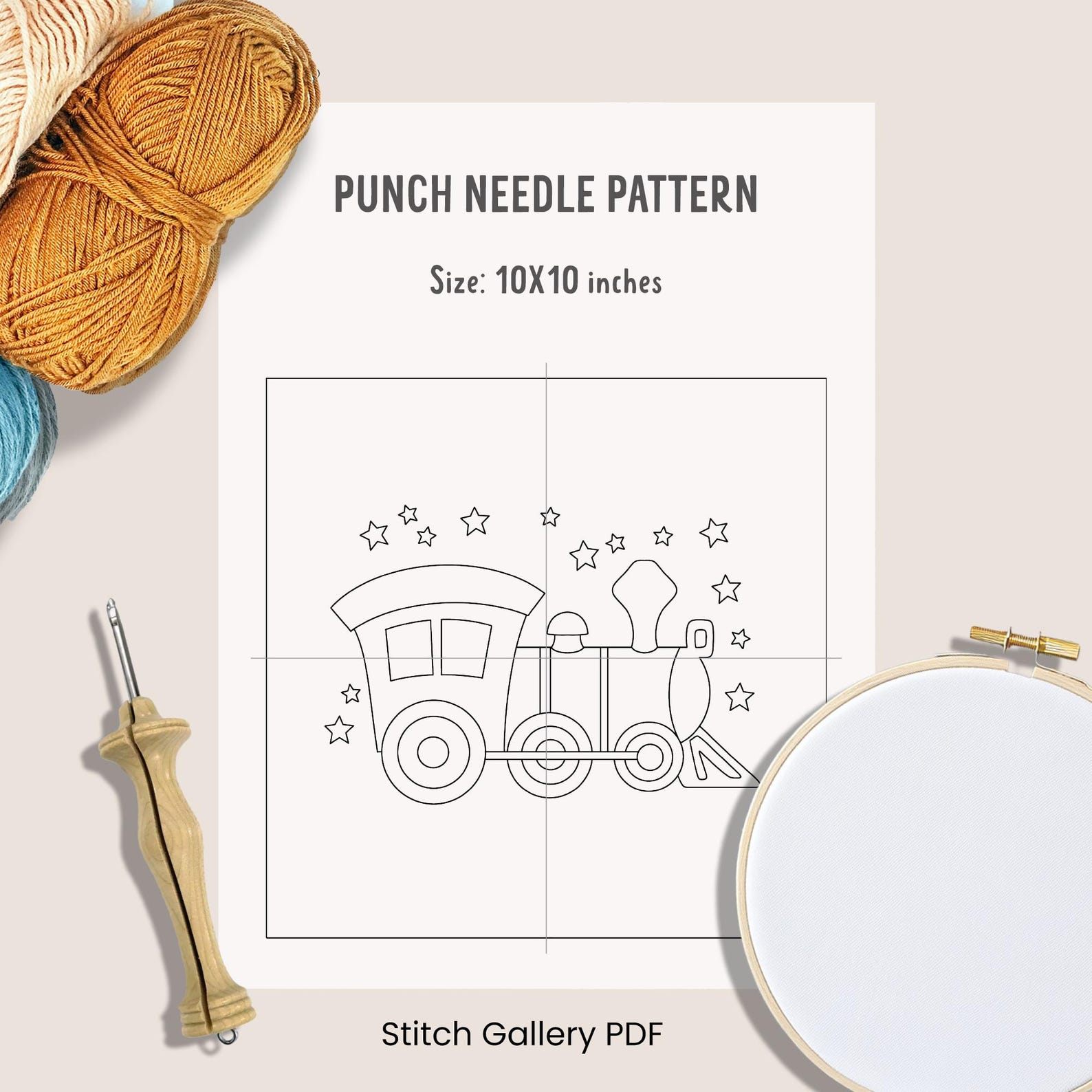 Circus Train Pillow Cover: Punch Needle Pattern, Kids Room Decor (PDF ...