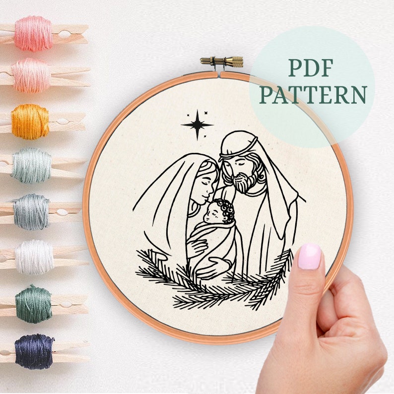 Nativity Scene Embroidery Pattern: DIY Christmas Art (PDF Pattern) - Etsy