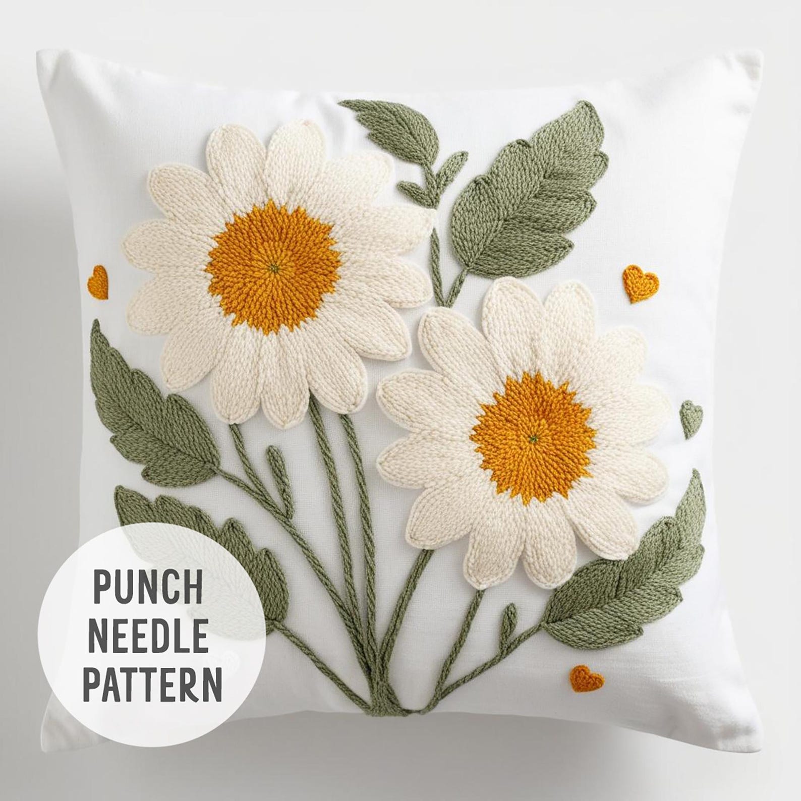 Floral Punch Needle Pattern Set: DIY Spring Embroidery, Textured Art ...