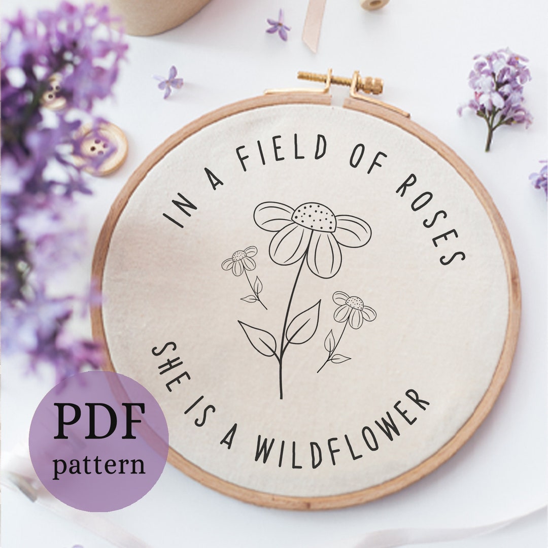 Inspirational Quotes Embroidery, Pdf Embroidery Pattern, Embroidery ...
