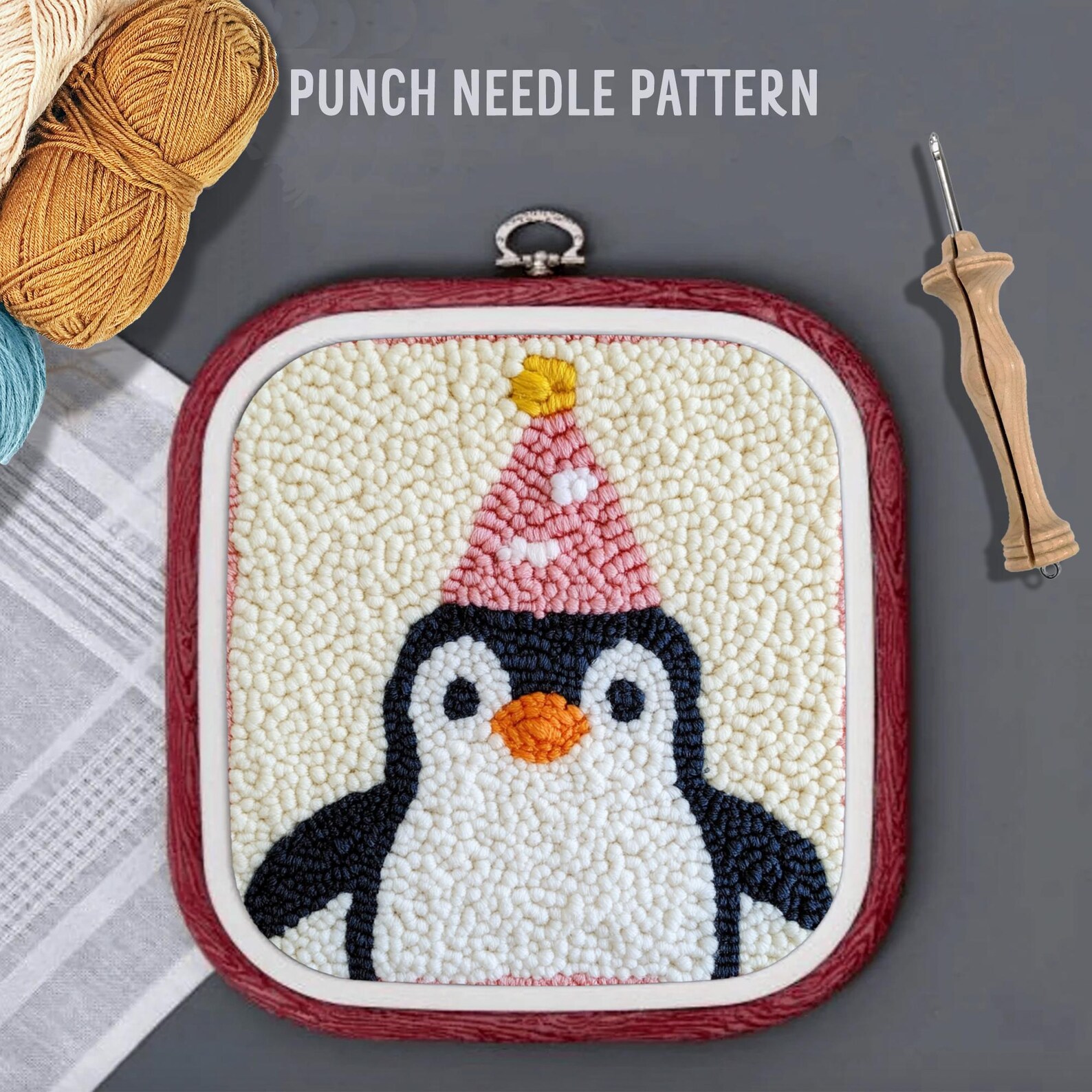 Penguin Punch Needle Pattern: Kids Animal Embroidery Art (PDF) - Etsy
