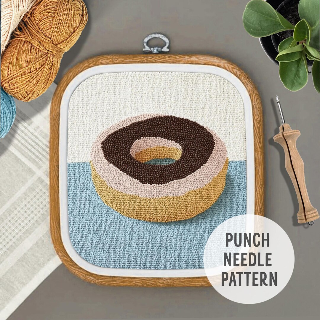 Sweet Donut, Donut Punch Needle Pattern, Embroidery Donut, Dessert ...