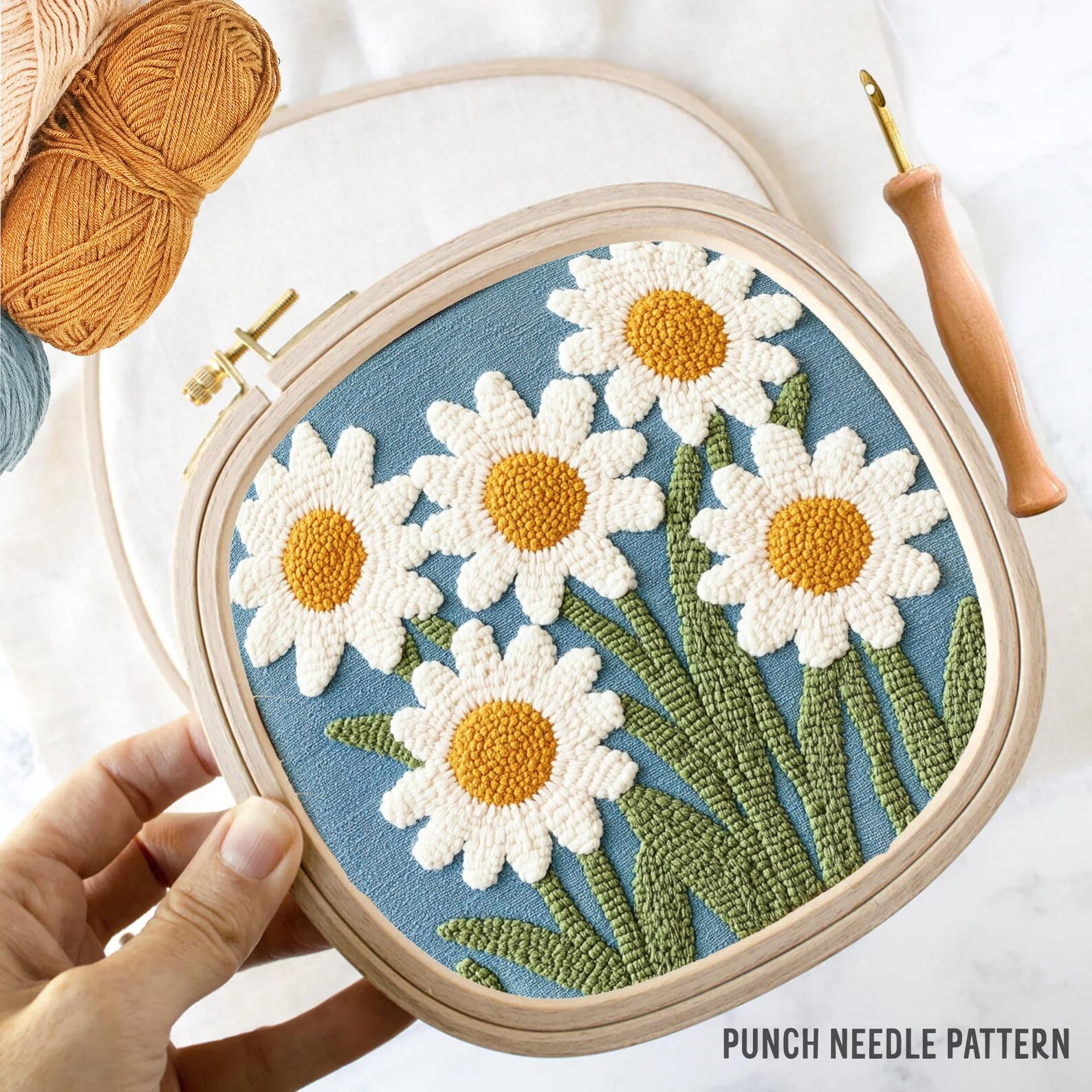 Daisy Dreams Punch Needle Pattern: Beginner Friendly Needlework (PDF ...