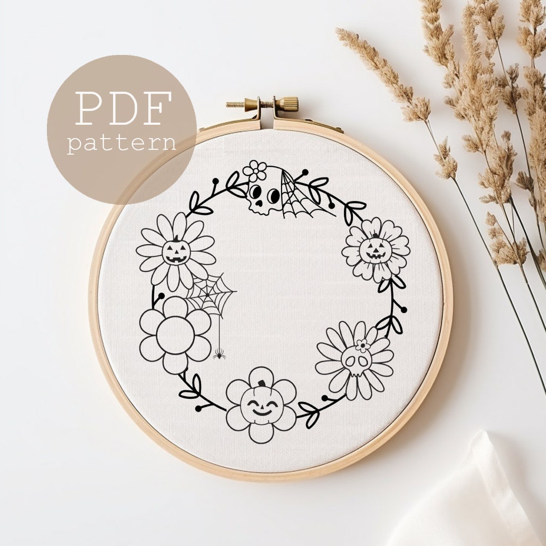 Spider's Web Embroidery Pattern, Autumn Embroidery PDF Pattern ...
