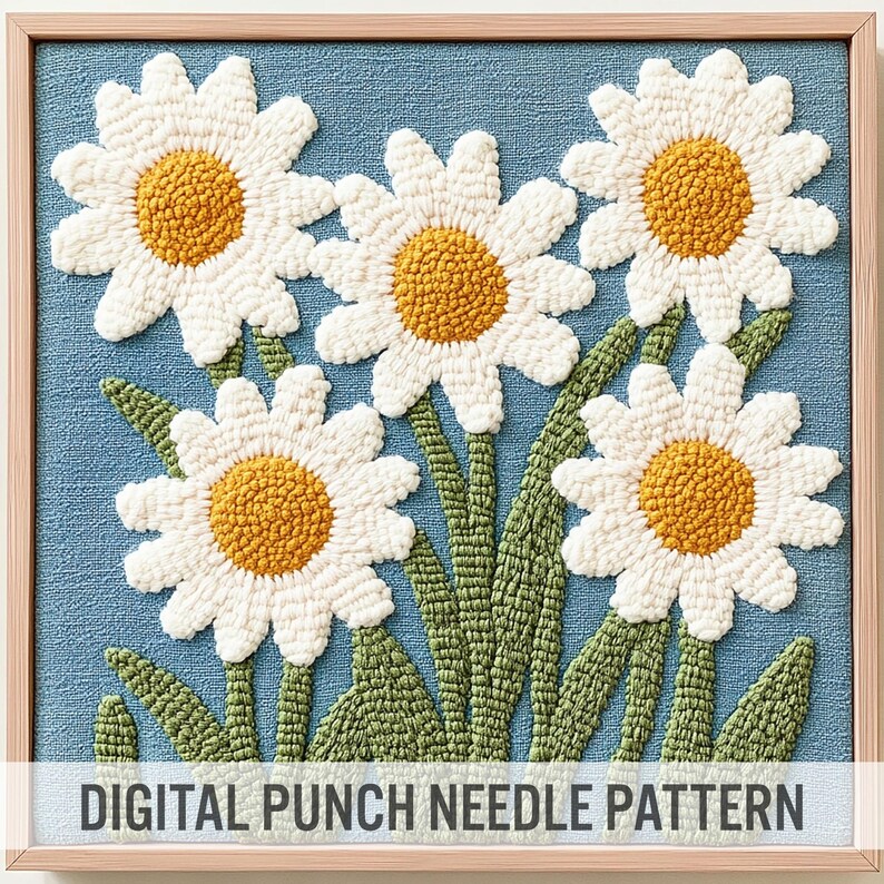 Daisy Dreams Punch Needle Pattern: Beginner Friendly Needlework (PDF ...