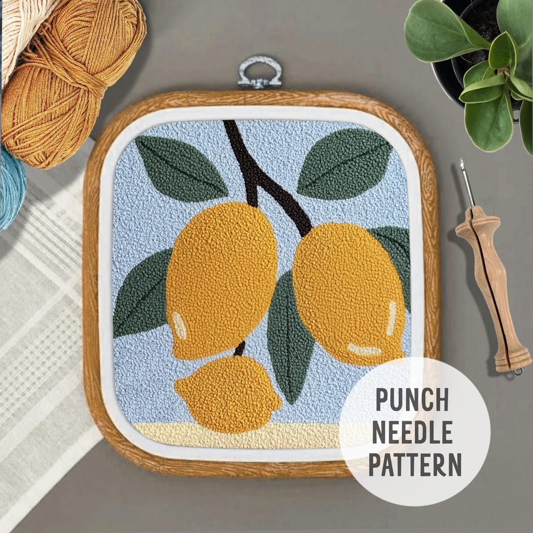 Cute Fruit Printable Punch Needle Patterns, Instant Digital Download ...