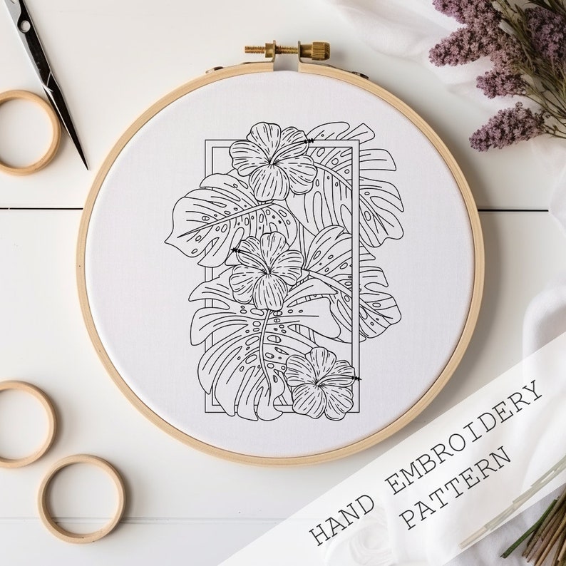 Beginner Floral Embroidery Pattern, DIY Modern Design (PDF Pattern) - Etsy