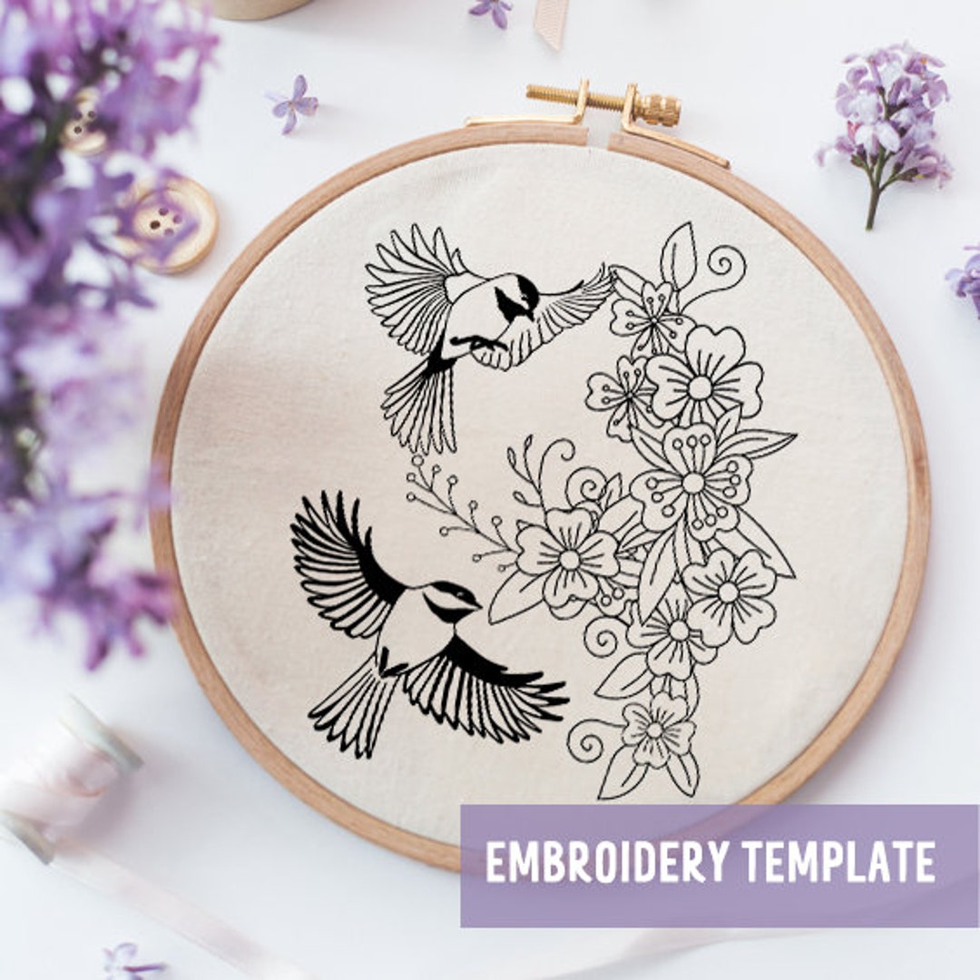 Bird Embroidery Pattern, Hand Embroidery Pattern in PDF, Robin Bird ...