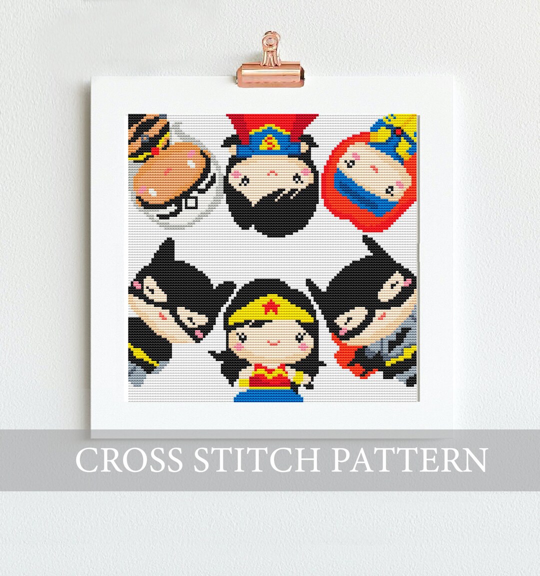 Marvel and DC Superhero Girls Inspired Cross Stitch Pattern, Superhero ...