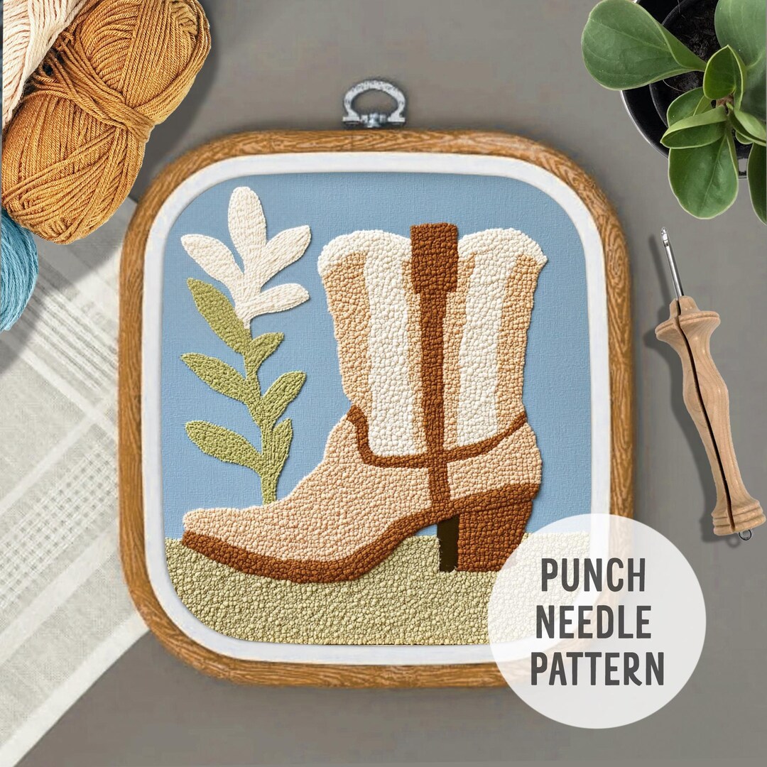 Cowboy Boot Punch Needle Pattern: Western DIY Craft (PDF Pattern) - Etsy