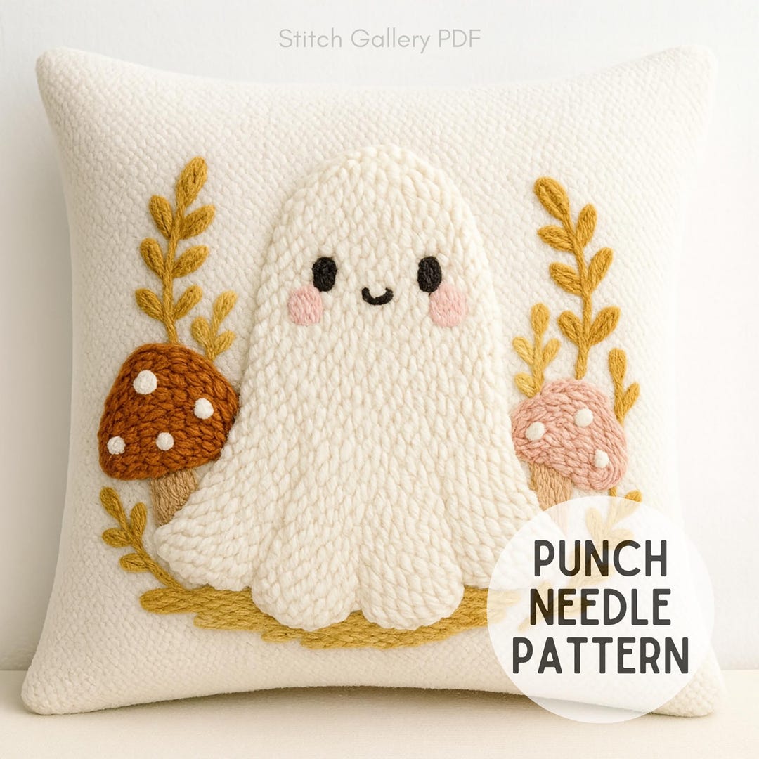 Ghost Punch Needle Pattern: DIY Embroidery Art, Autumns Craft (PDF ...