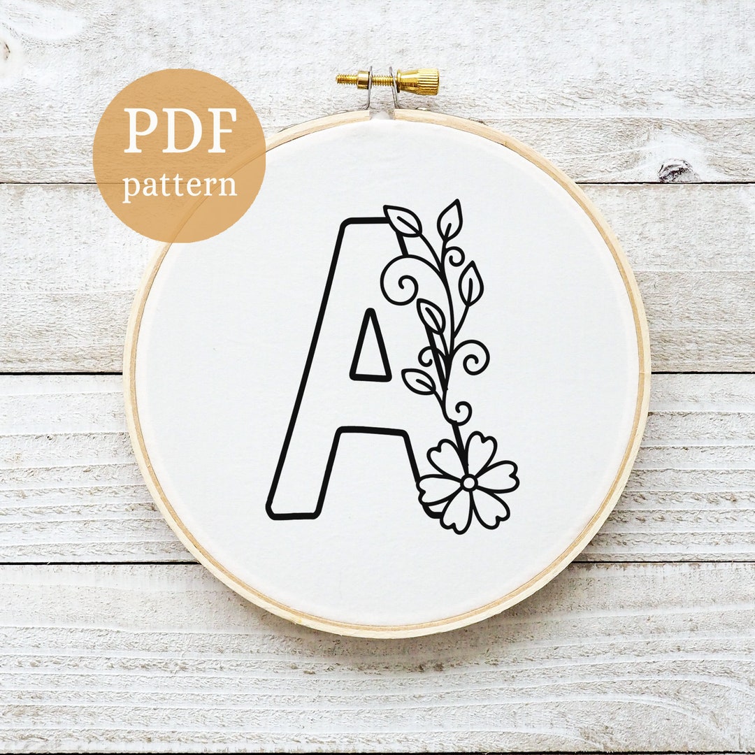 Custom Alphabet Embroidery PDF Pattern Instant Digital - Etsy