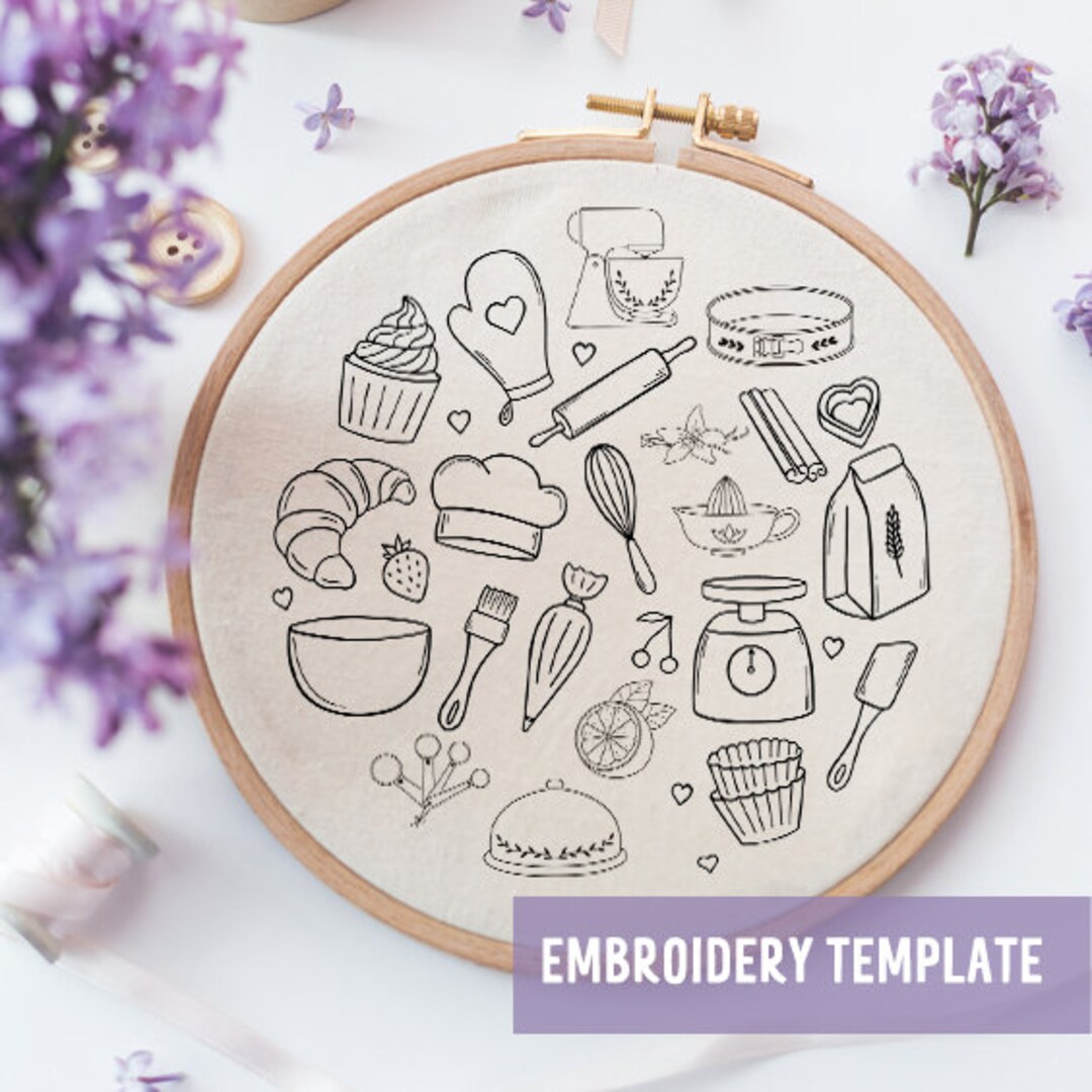 Embroidery Kitchen Towel Digital Hand Embroidery PDF Pattern - Etsy